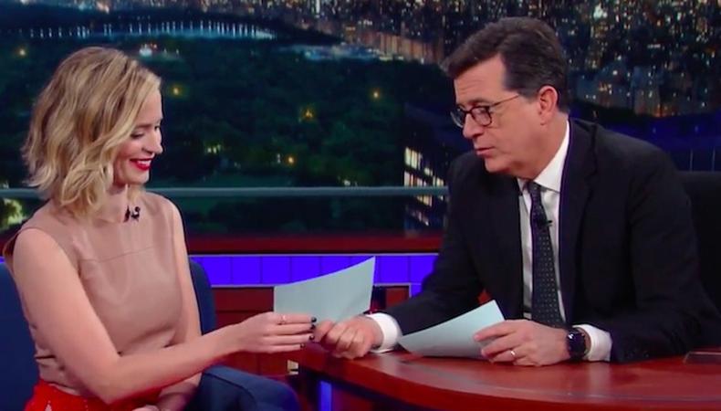 Emily Blunt Takes Stephen Colbert to Acting Class