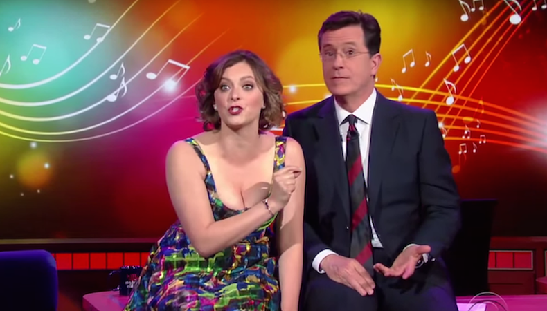 Rachel Bloom Shows Stephen Colbert How to Make a Musical